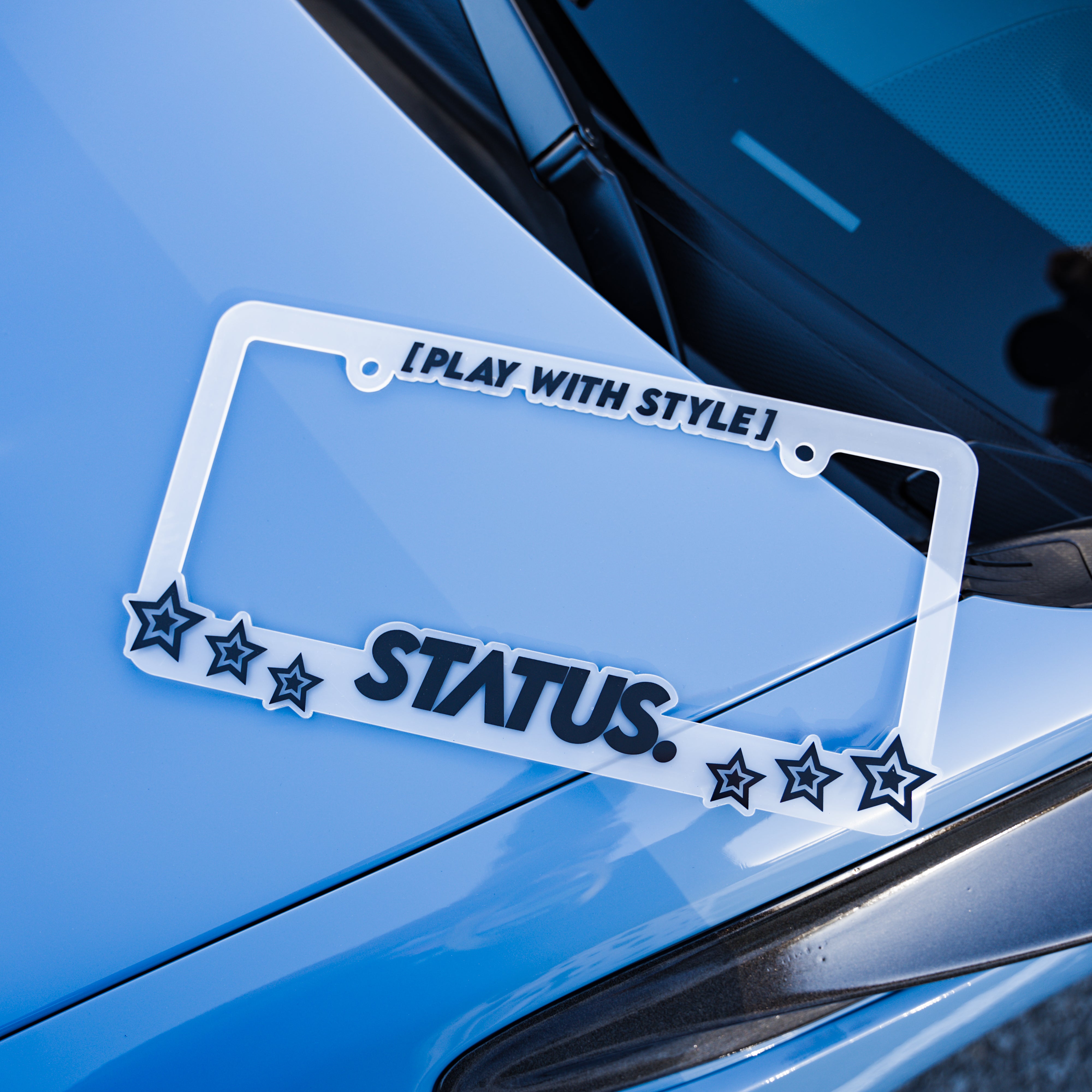 TRIPLESTAR FROSTED ACRYLIC LICENSE PLATE FRAME – withstatus