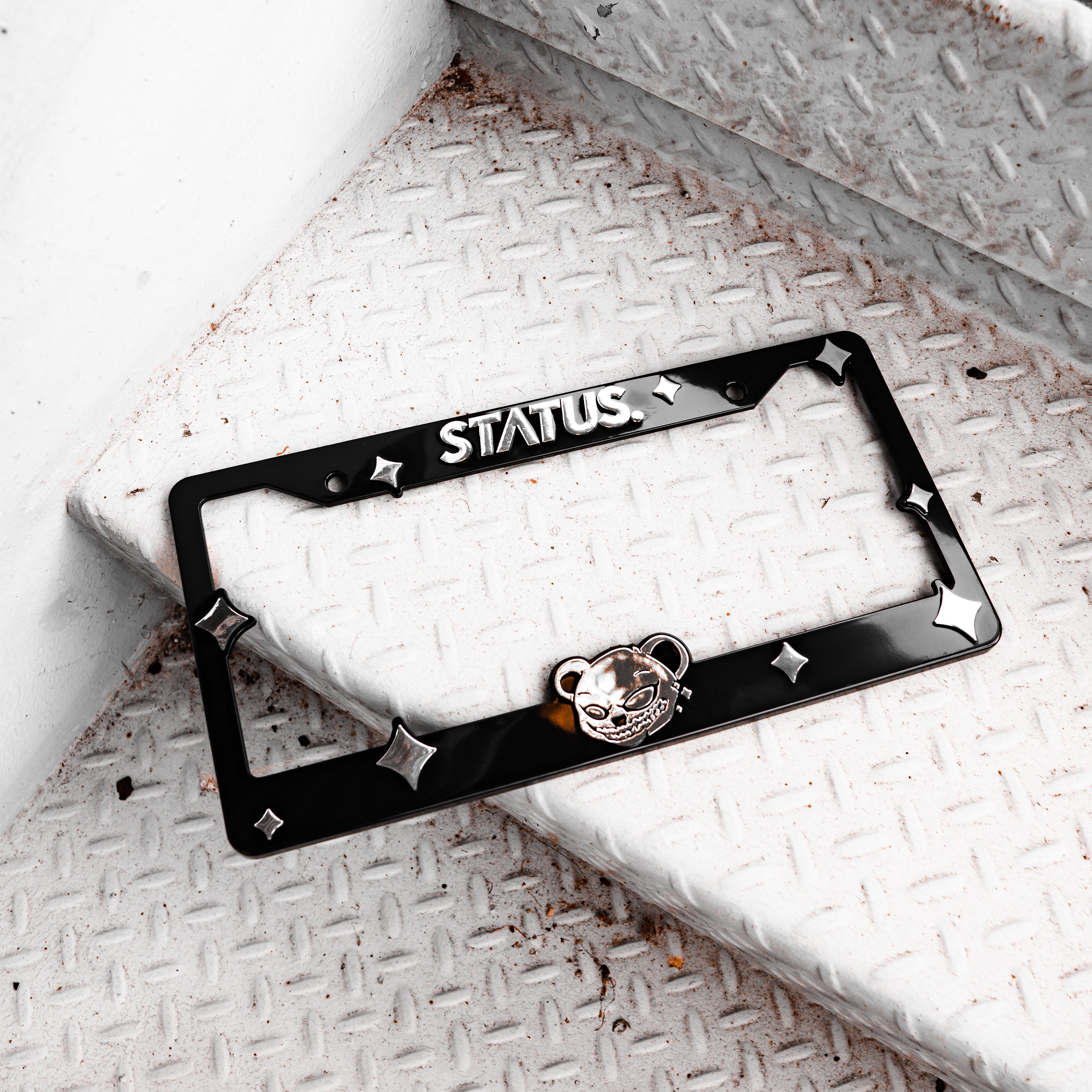 SANZO CHROME LICENSE PLATE FRAME – withstatus